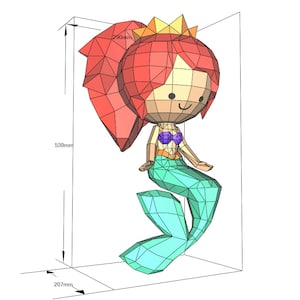 Plantillas de papercraft SIRENITA 2.0 DELFÍN en formato PDF, dxf y svg ...