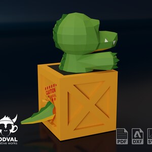 Croco Box Papercraft Template Digital Download PDF, DXF, SVG - Etsy