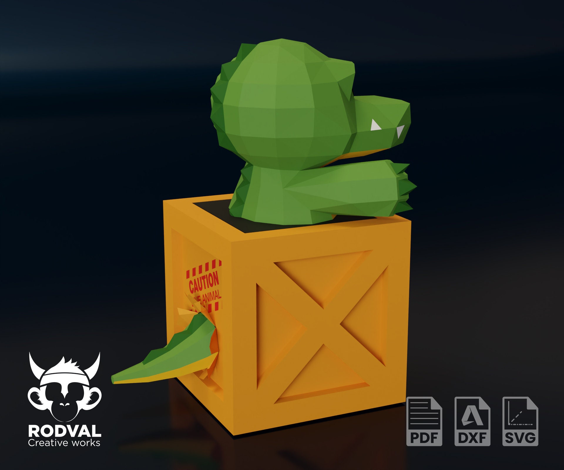 Croco Box Papercraft Template Digital Download PDF, DXF, SVG - Etsy