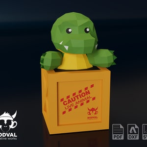 Croco Box Papercraft Template Digital Download PDF, DXF, SVG - Etsy