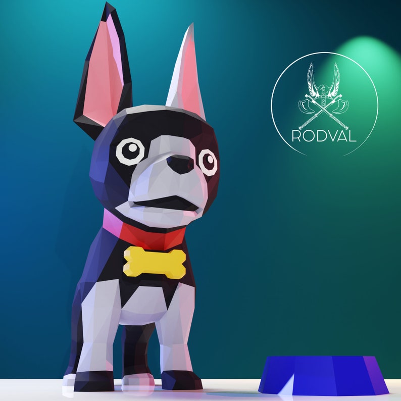 DOGGIE, Dog, Papercraft, Template, DIY, Paper, Low Poly, Holiday, 3D ...