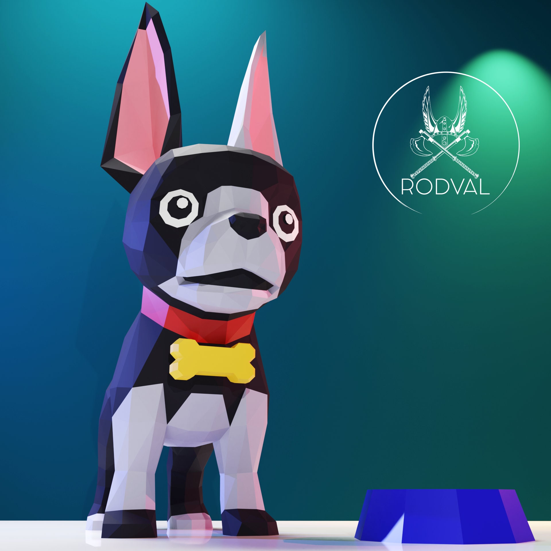 DOGGIE Dog Papercraft Template DIY Paper Low Poly - Etsy