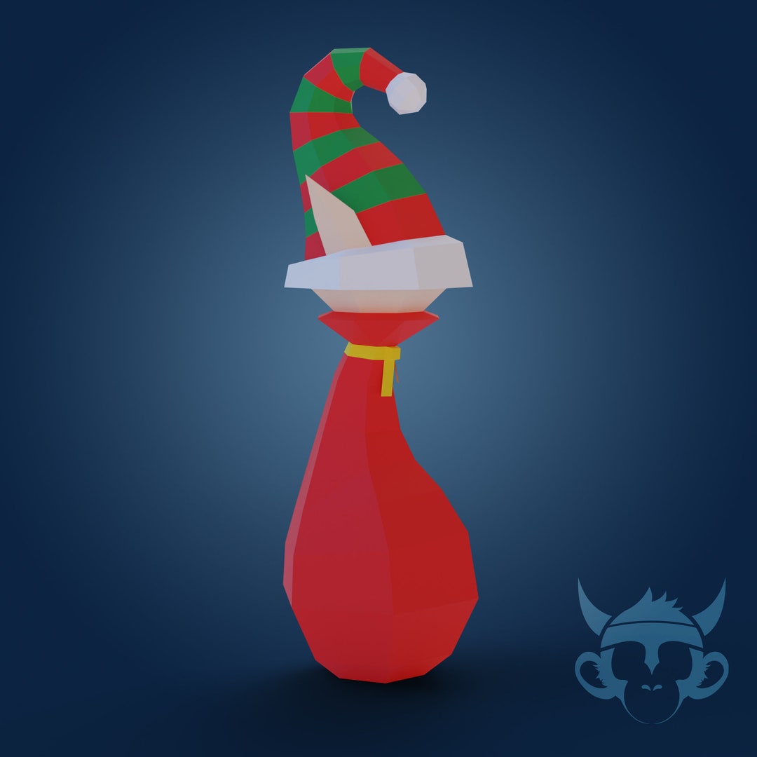 Elf Christmas Papercraft Template Digital Download PDF, DXF, SVG - Etsy