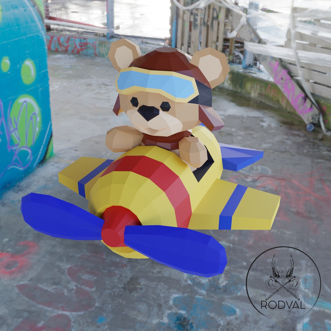 PILOT TEDDY BEAR Papercraft Templates Pdf Dxf and Svg - Etsy UK