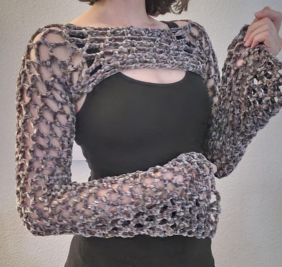 Micro Crop / Shrug Velvet Custom Hand Made Crochet Top - Etsy