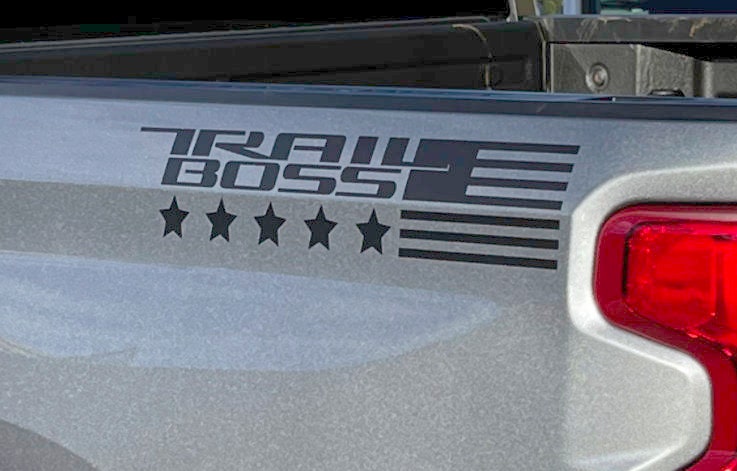 Chevy Silverado TRAIL BOSS American Flag Fender Badges Decals | Etsy