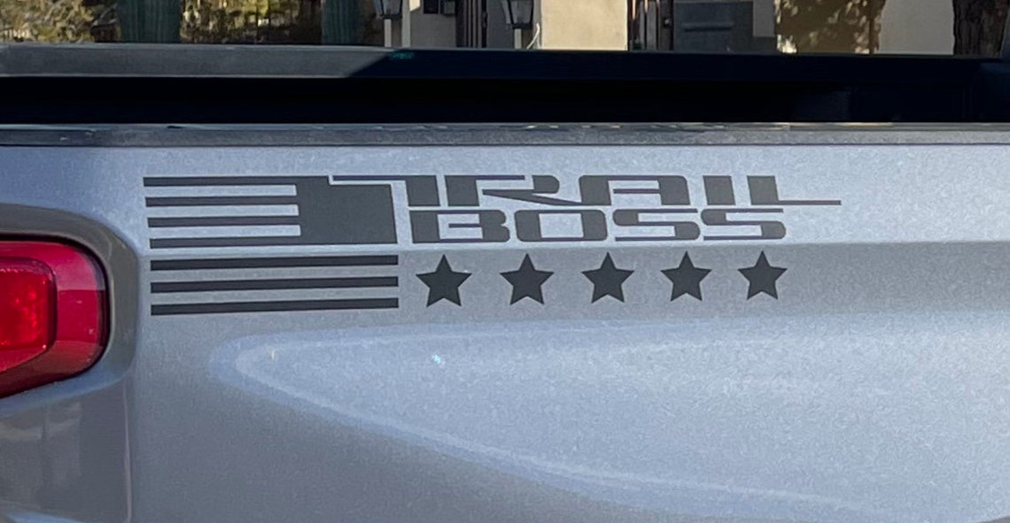 Chevy Silverado TRAIL BOSS American Flag Fender Badges Decals - Etsy