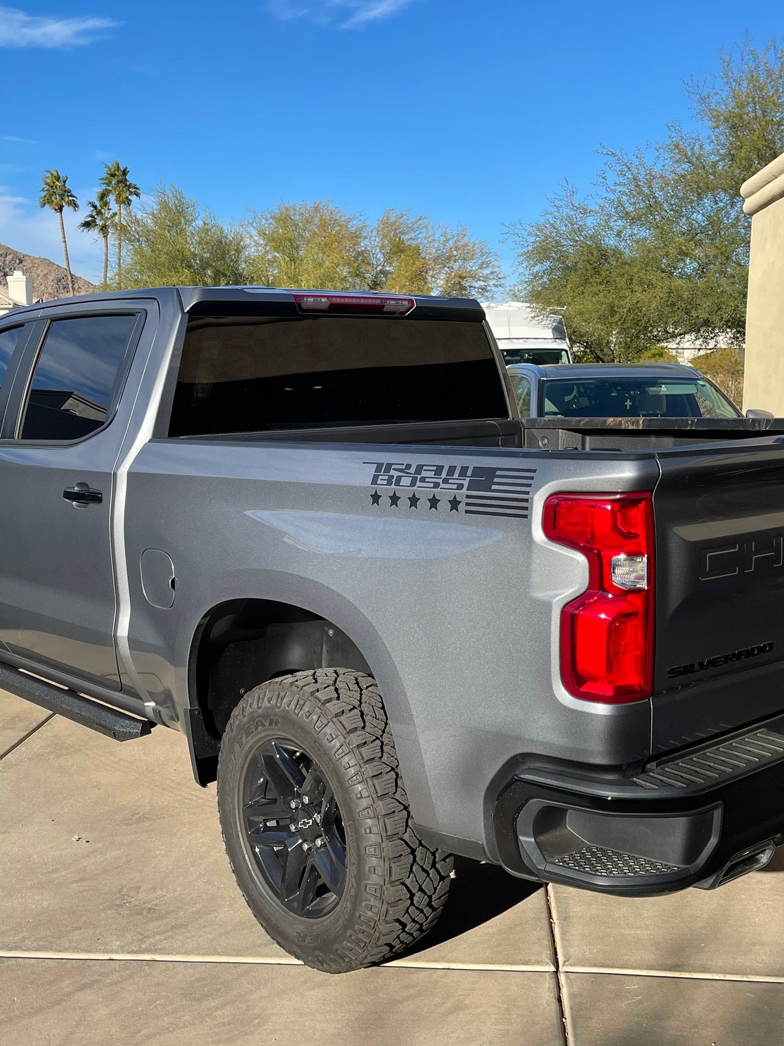 Chevy Silverado TRAIL BOSS American Flag Fender Badges Decals - Etsy