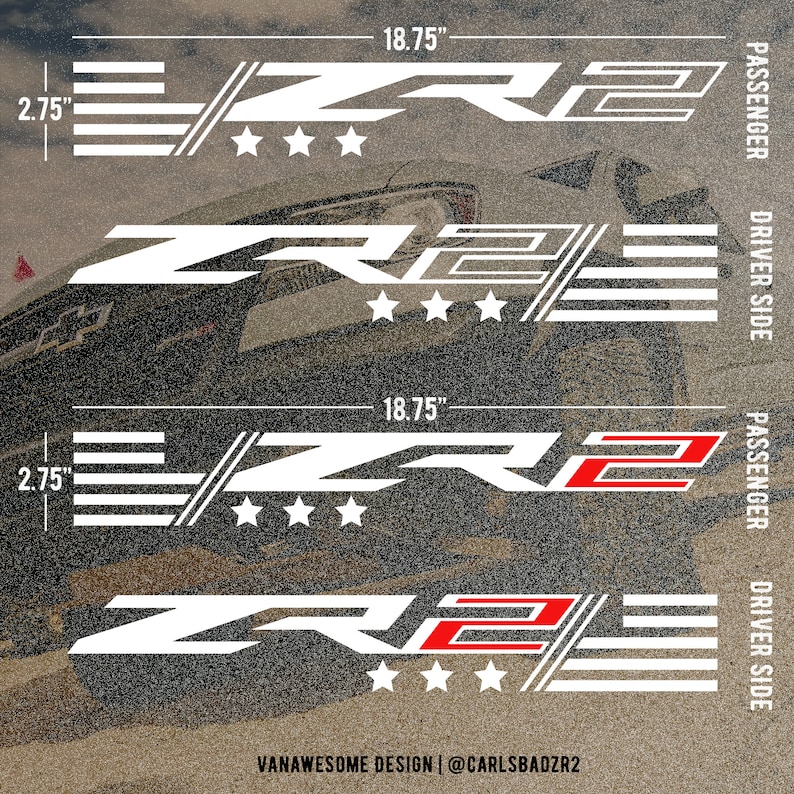 Chevy Colorado ZR2 American Flag Fender Badges Decals set of - Etsy