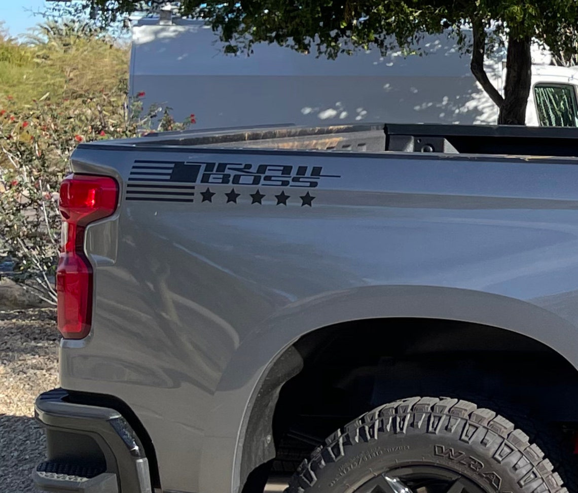 Chevy Silverado TRAIL BOSS American Flag Fender Badges Decals - Etsy