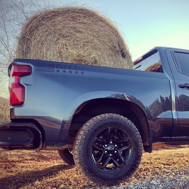 Chevy Silverado TRAIL BOSS American Flag Fender Badges Decals | Etsy