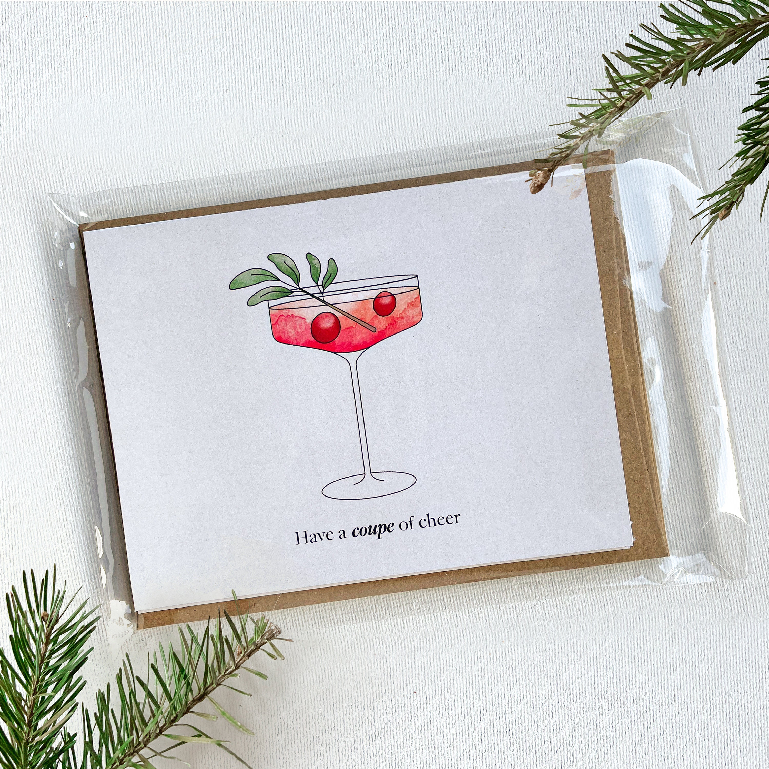 4 X Holiday Cocktails Greeting Cards - Etsy