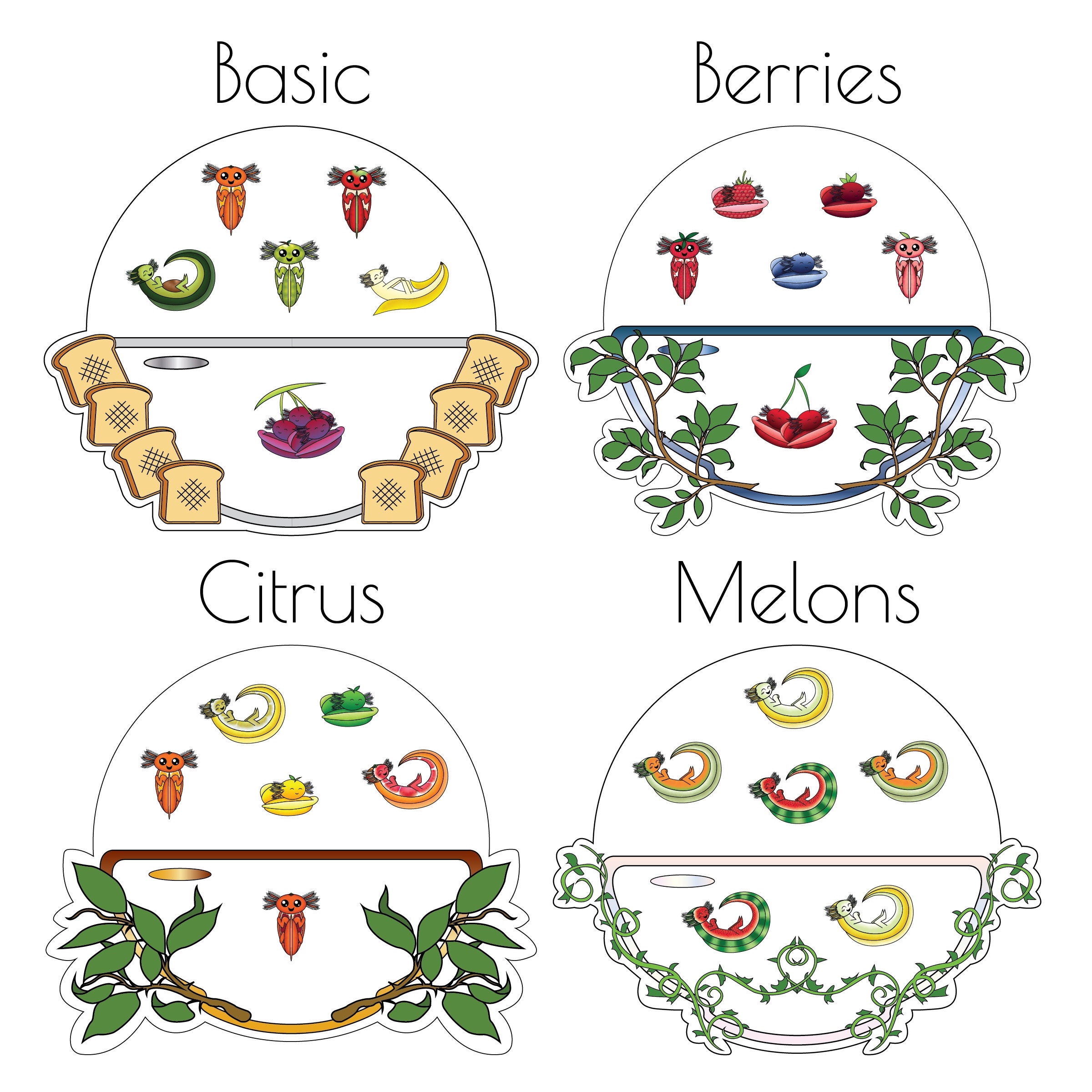 Fruit Axolotl Shaker Charms - Etsy