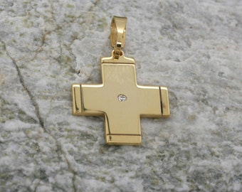 Square Cross Pendant | Etsy