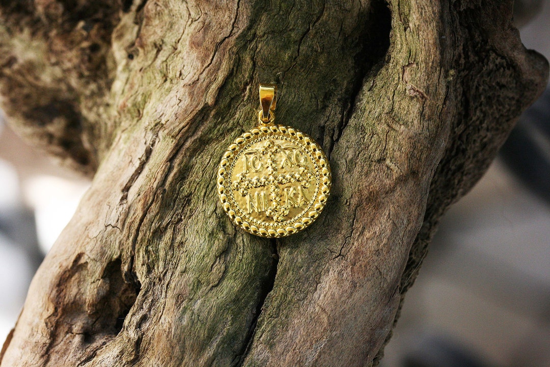 Solid Gold Constantine Orthodox Cross Pendant - Byzantine Greek ...