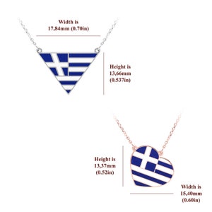 Solid Gold 9K-14K-18K Heart Necklace With Greek Flag, Charmed Jewelry ...