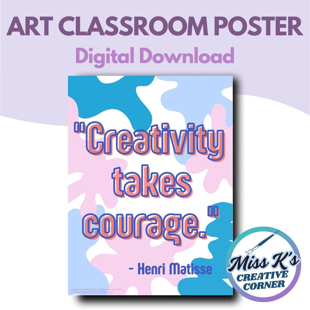 Art Classroom Poster "creativity Takes Courage" *digital Download* - Etsy