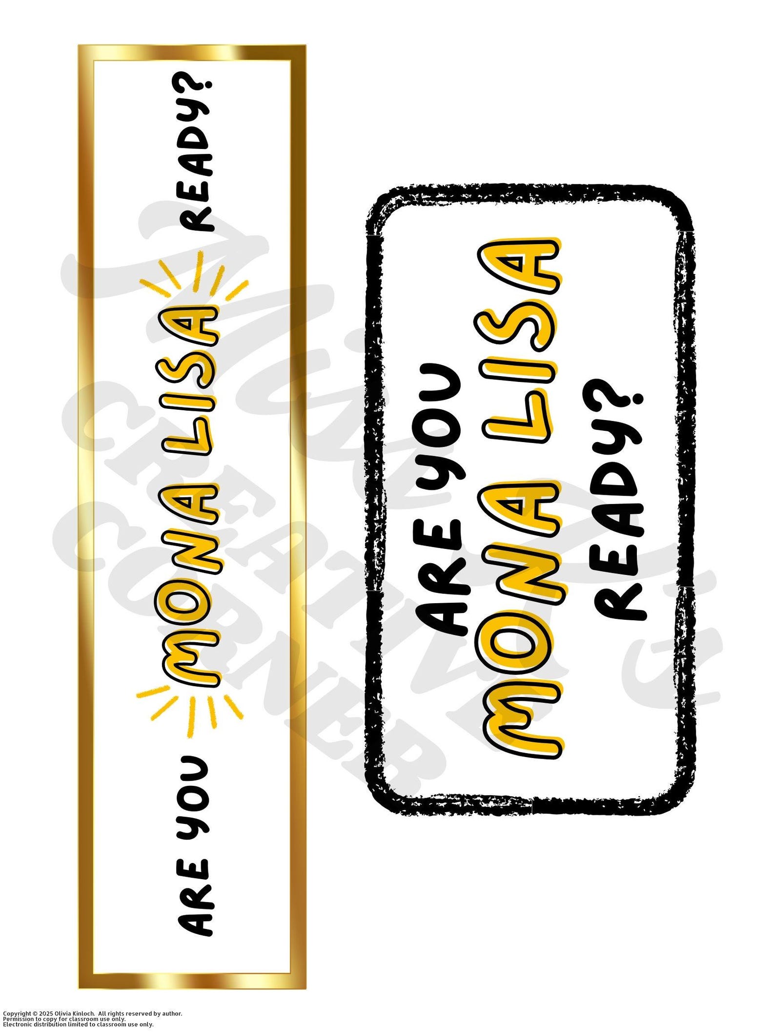 Art Classroom Poster Set "are You Mona Lisa Ready?" - Etsy