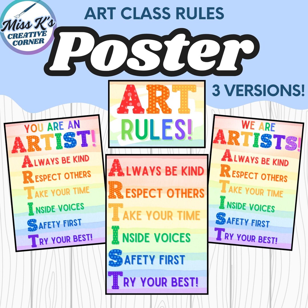 Art Class Rules Poster *DIGITAL DOWNLOAD* - Etsy UK