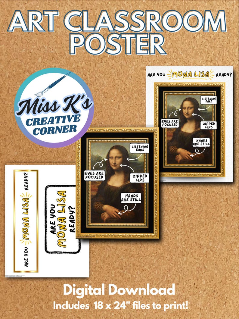 Art Classroom Poster Set "are You Mona Lisa Ready?" - Etsy