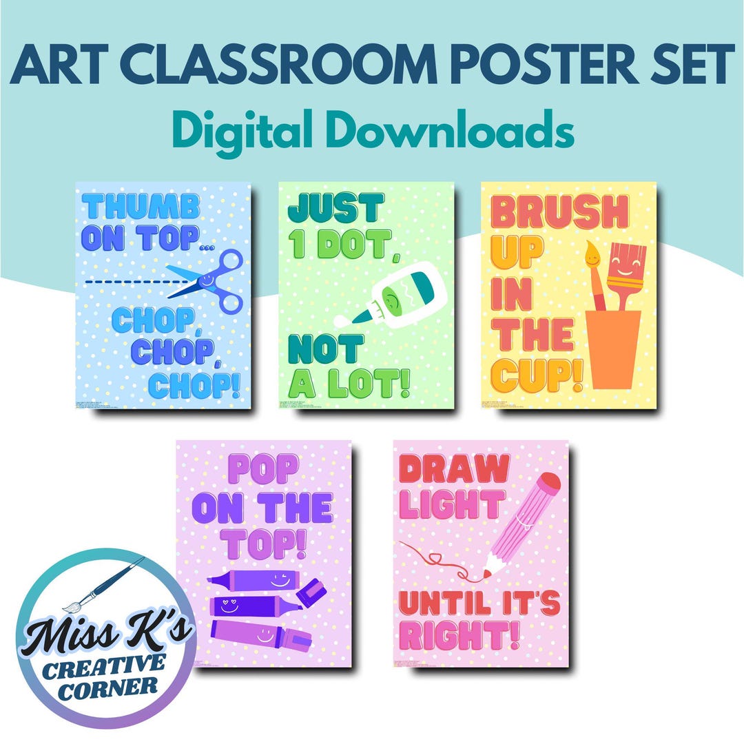 Art Classroom Posters "rhyming Reminders" *DIGITAL DOWNLOAD* - Etsy