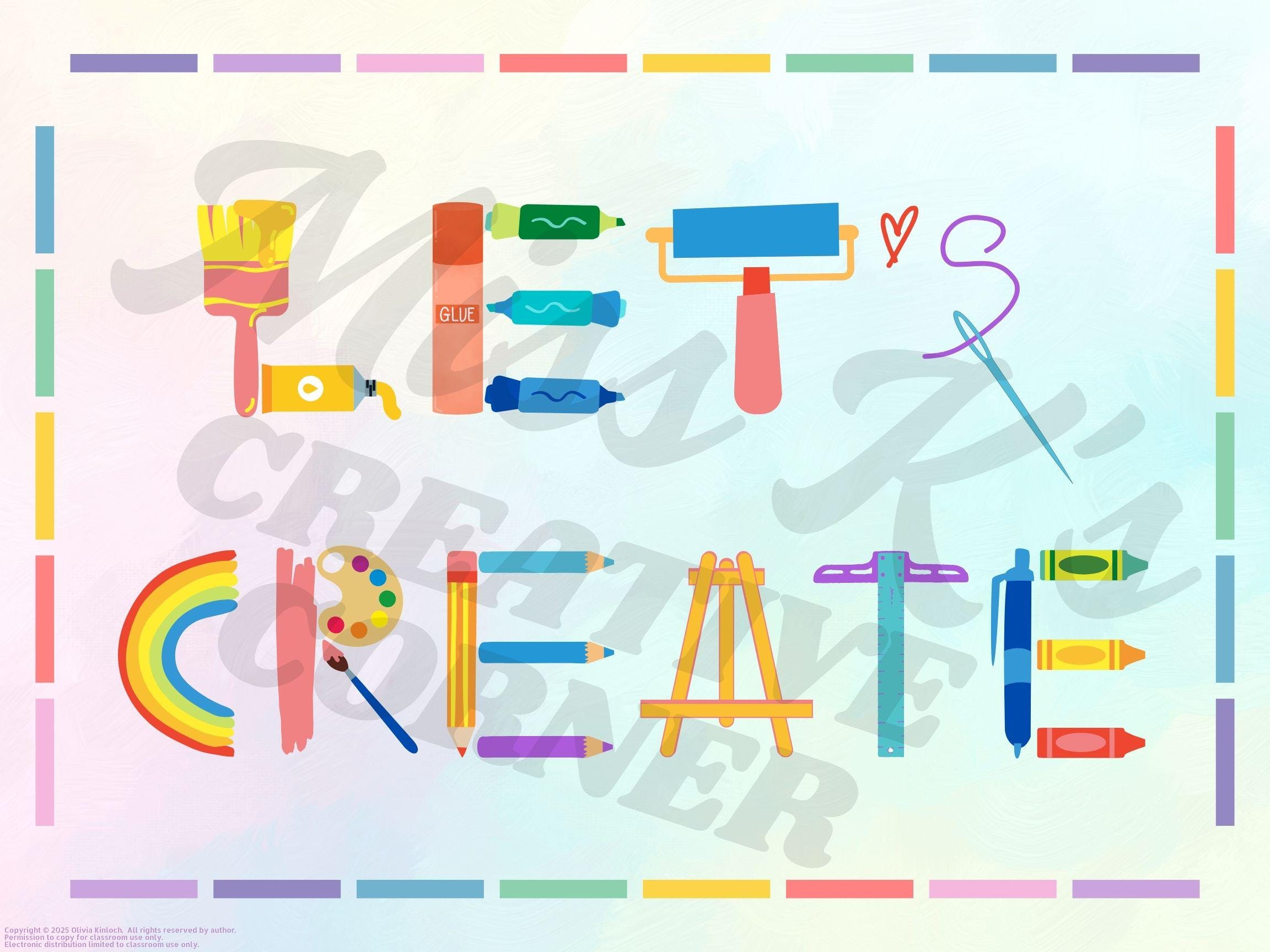 Art Classroom Poster "let's Create" *digital Download* - Etsy