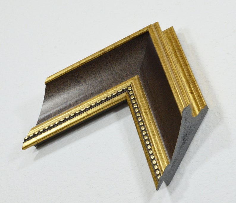 Picture Frame Dark Brown Gold Antique, 2.3 Inches Wide. Custom Frames ...