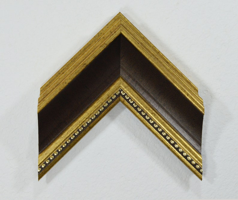 Picture Frame Dark Brown Gold Antique, 2.3 Inches Wide. Custom Frames ...