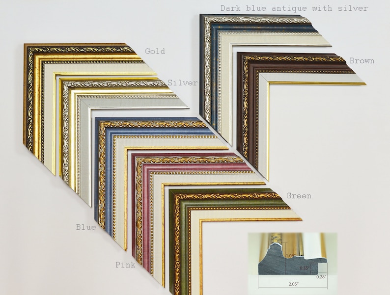 Picture Frame With Strip of Passepartout for Wall Gallery. | Etsy UK