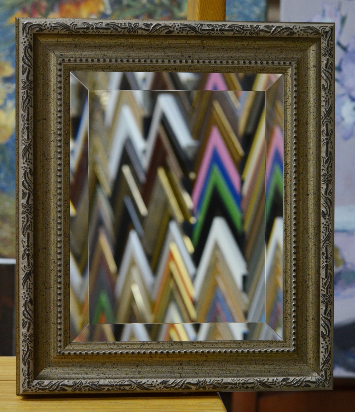 Mirror With Facet in Antique Frame 8x10 10x13 13x16 16x20 - Etsy