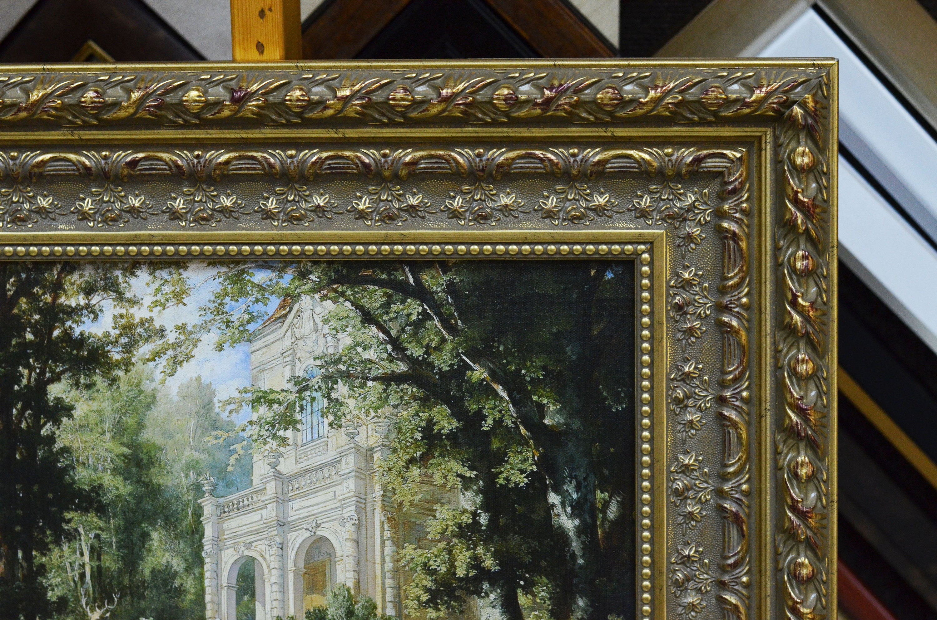 Antique Gold Picture Frame, Italian Inspired Decor, 4.53