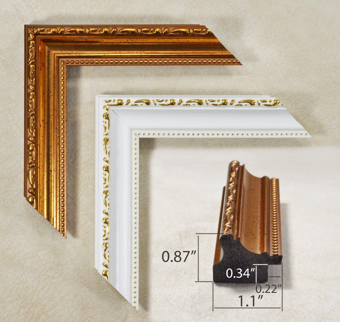 Classic White and Gold Photo Frame: Copper Look, 1.1" Wide - Etsy