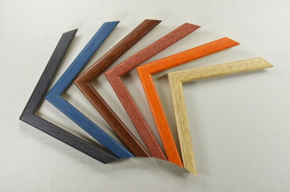 Narrow Colored Wood Frame 0.52 Wide. Photo Frame. - Etsy