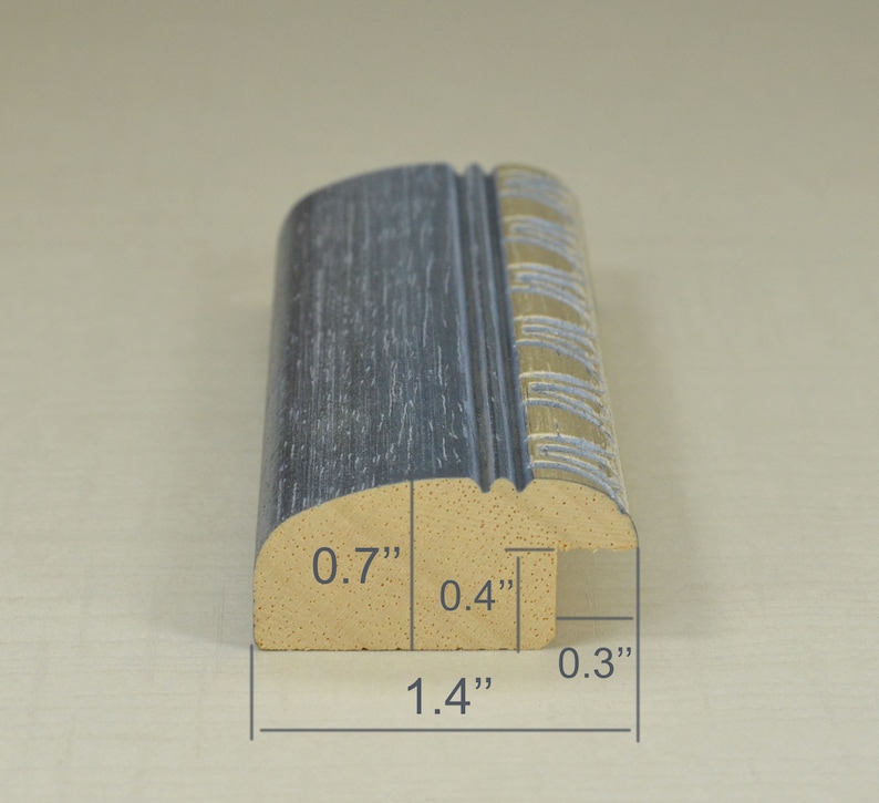 Blue-gray Picture Frame With Silver 1.4 Wide - Etsy