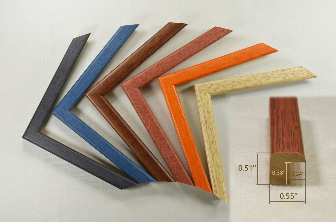 Narrow Colored Wood Frame, 0.52" Wide. Photo Frame. A2 A3 A4 Frame. - Etsy