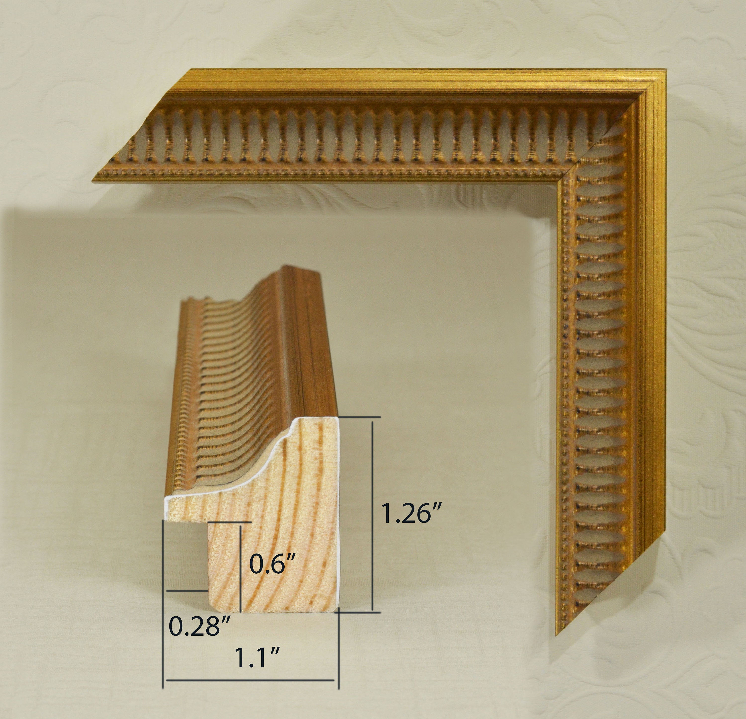 Frame Gold Striped Rome 1.1'' Wide | Etsy
