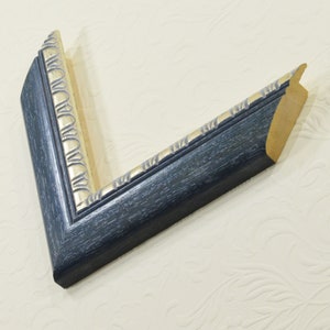 Blue-gray Picture Frame With Silver 1.4" Wide - Etsy