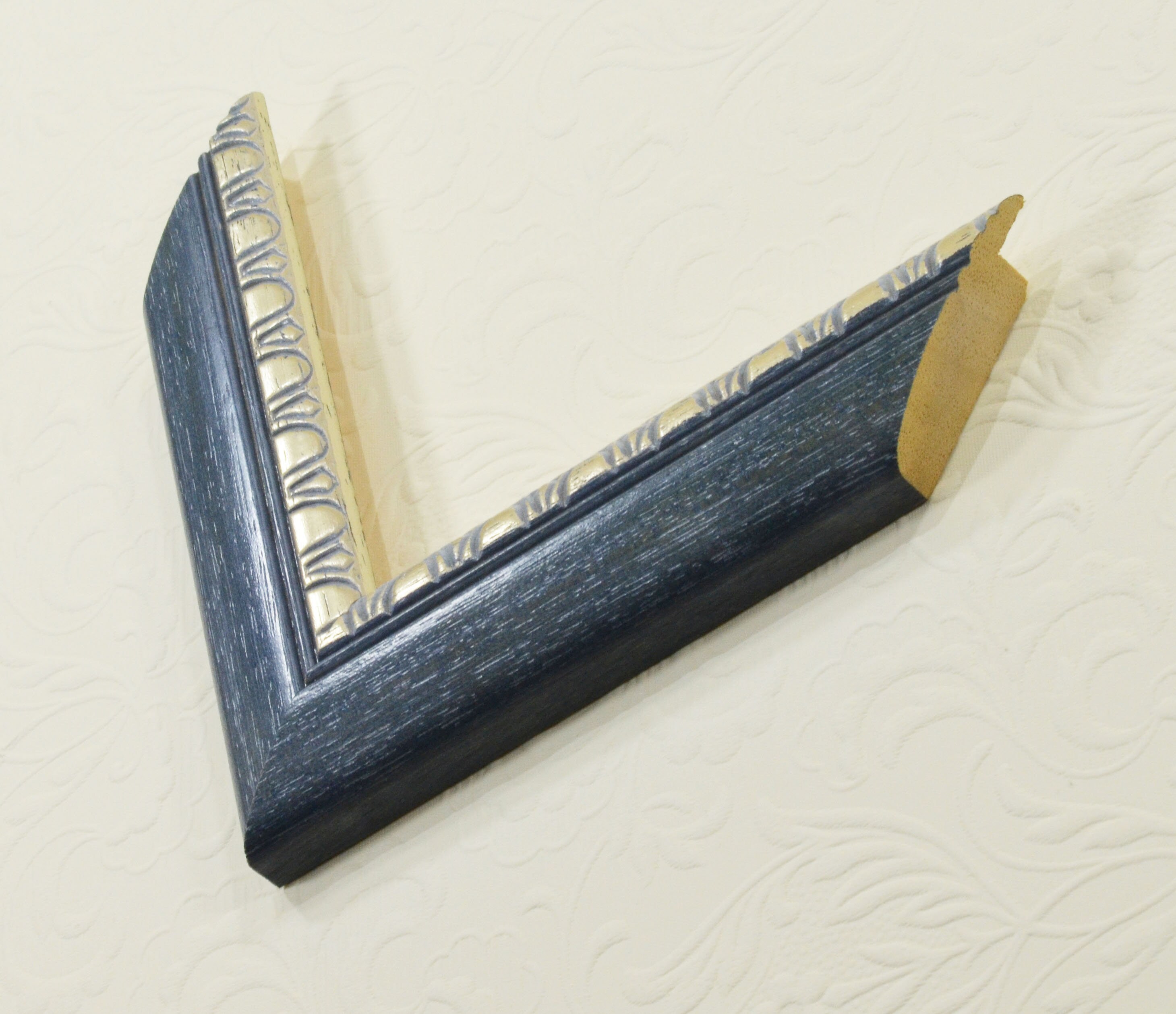 Blue-Gray Picture Frame with Silver 1.4 wide | Etsy