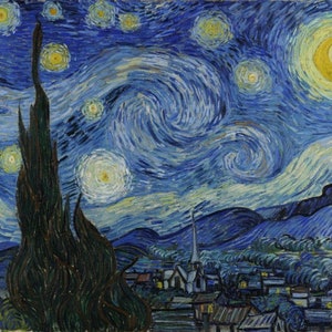 Starlight Night. Canvas Print. Van Gogh 19x15, 23x18, 29x23, 37x29 - Etsy