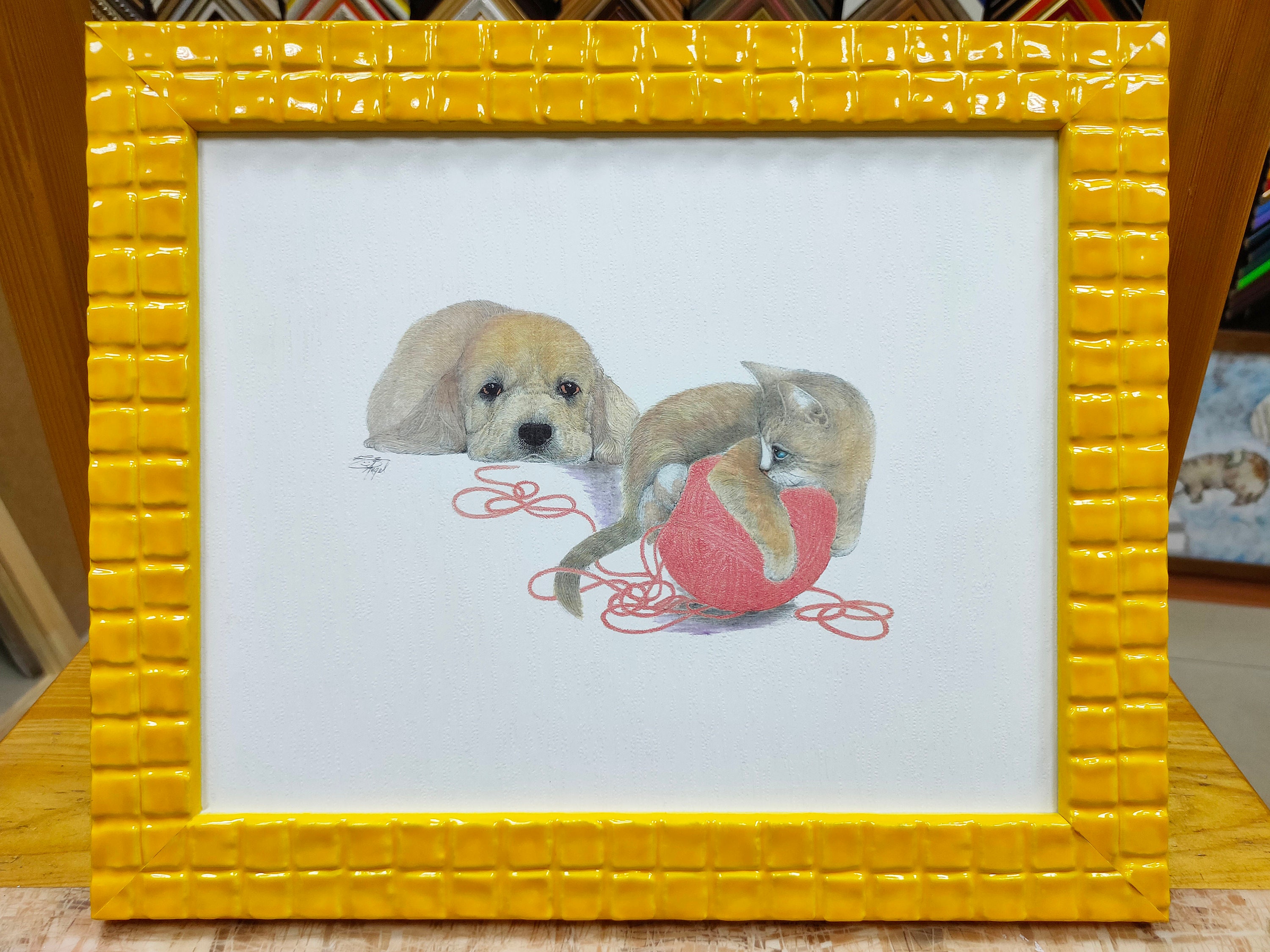 Yellow Wooden Frame for Art Deco Painting - Etsy