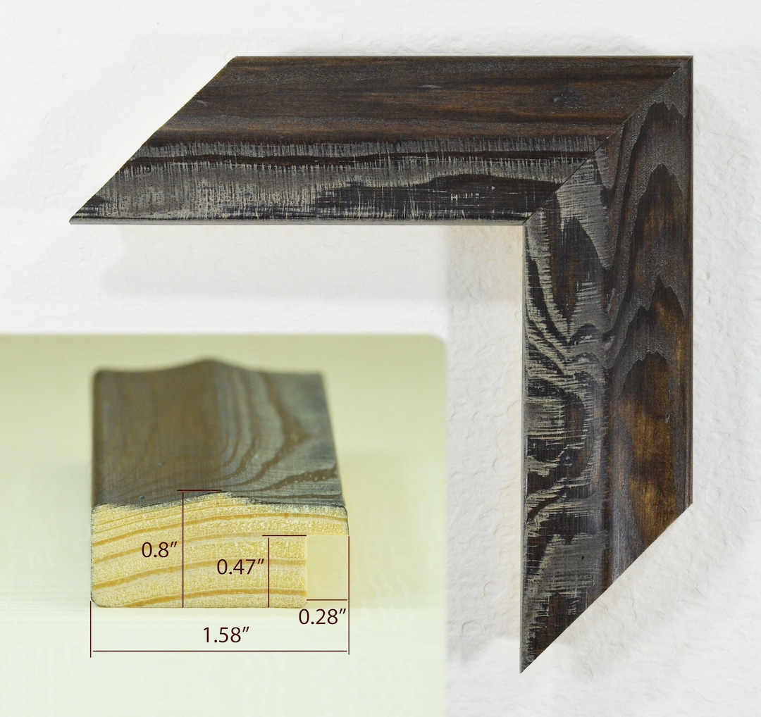 Dark Rustic Wood Picture Frame - Etsy