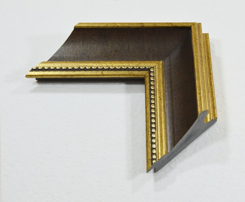Picture Frame Dark Brown Gold Antique, 2.3 Inches Wide. Custom Frames ...