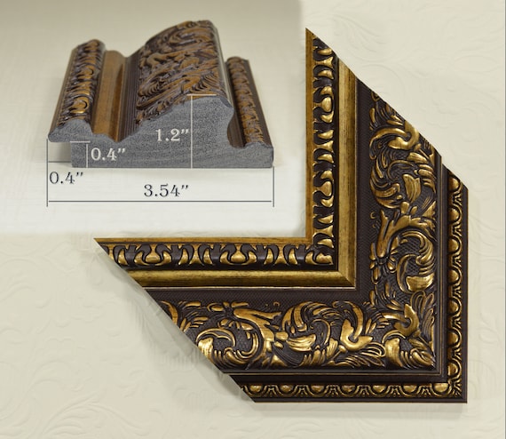 Frame Dark Gold in Antique Style 3.54 Inches Wide. | Etsy