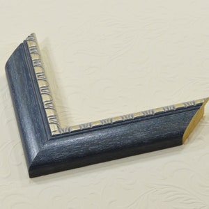Blue-gray Picture Frame With Silver 1.4" Wide - Etsy