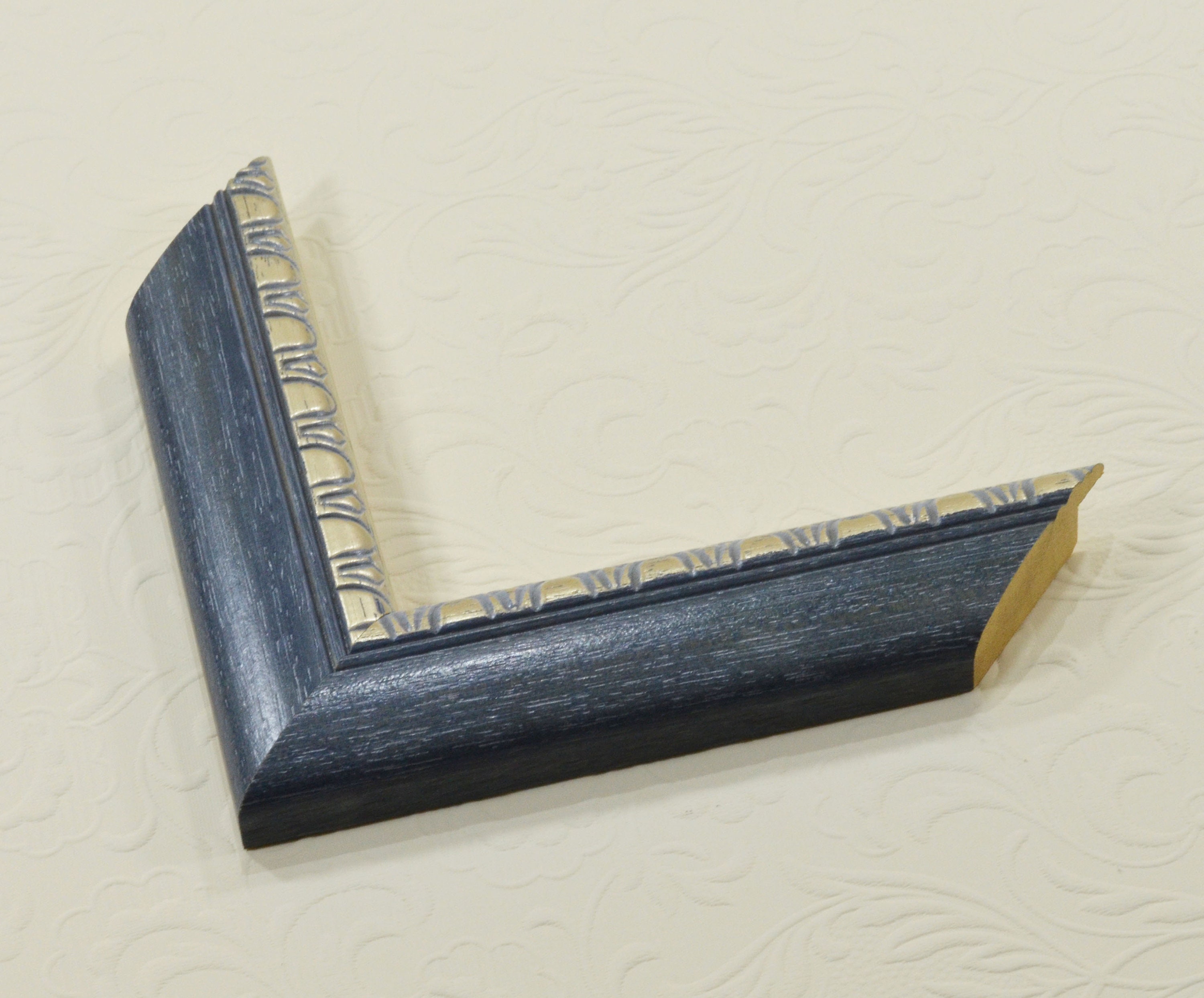 Blue-Gray Picture Frame with Silver 1.4 wide | Etsy