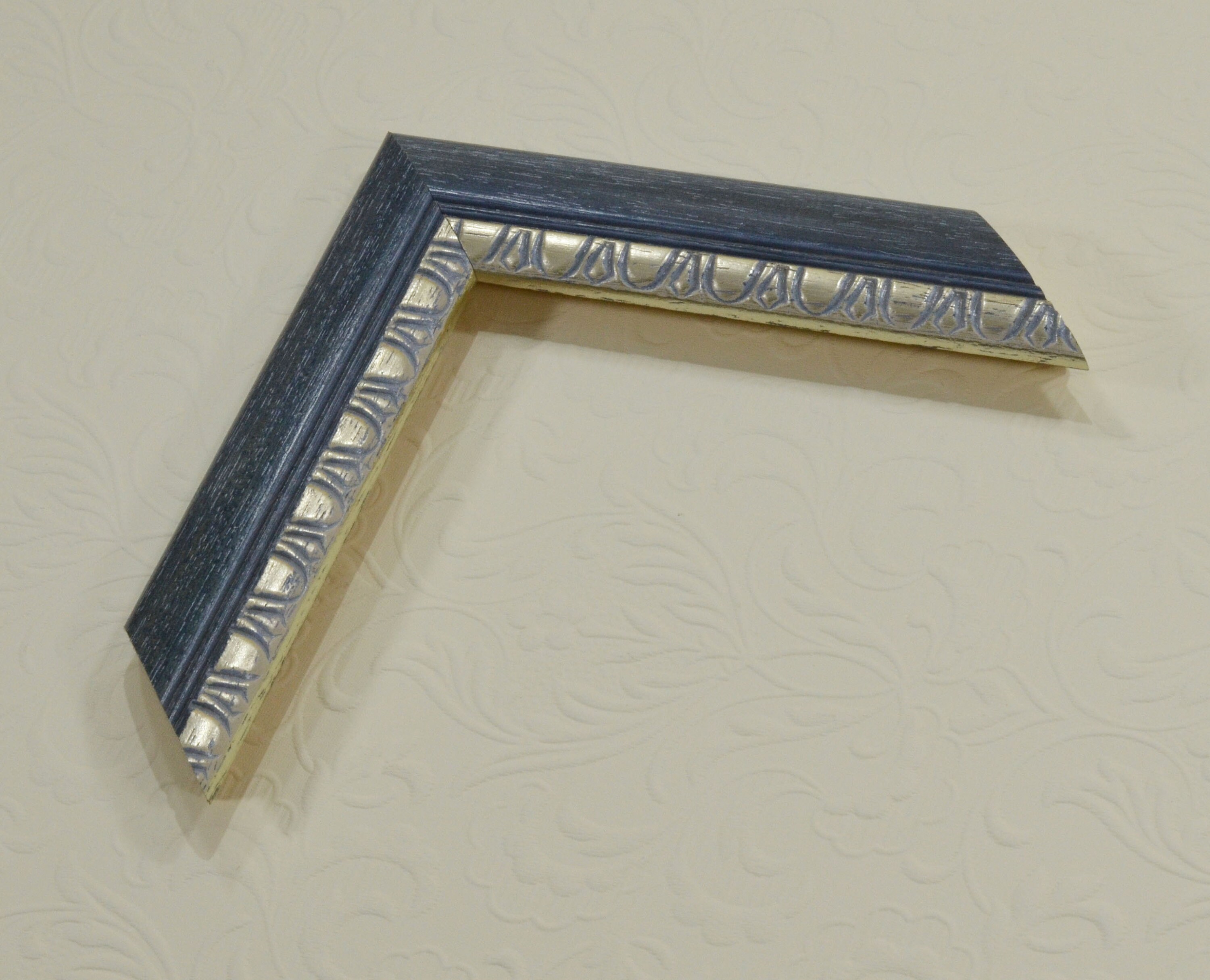 Blue-Gray Picture Frame with Silver 1.4 wide | Etsy