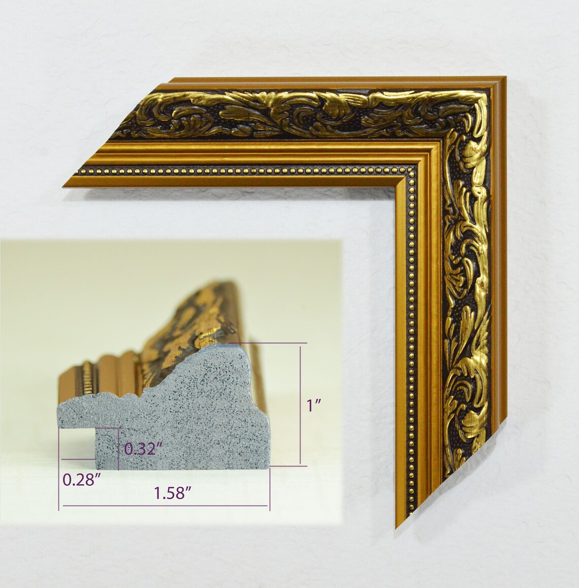 Frame Dark Gold in Antique Style - Etsy