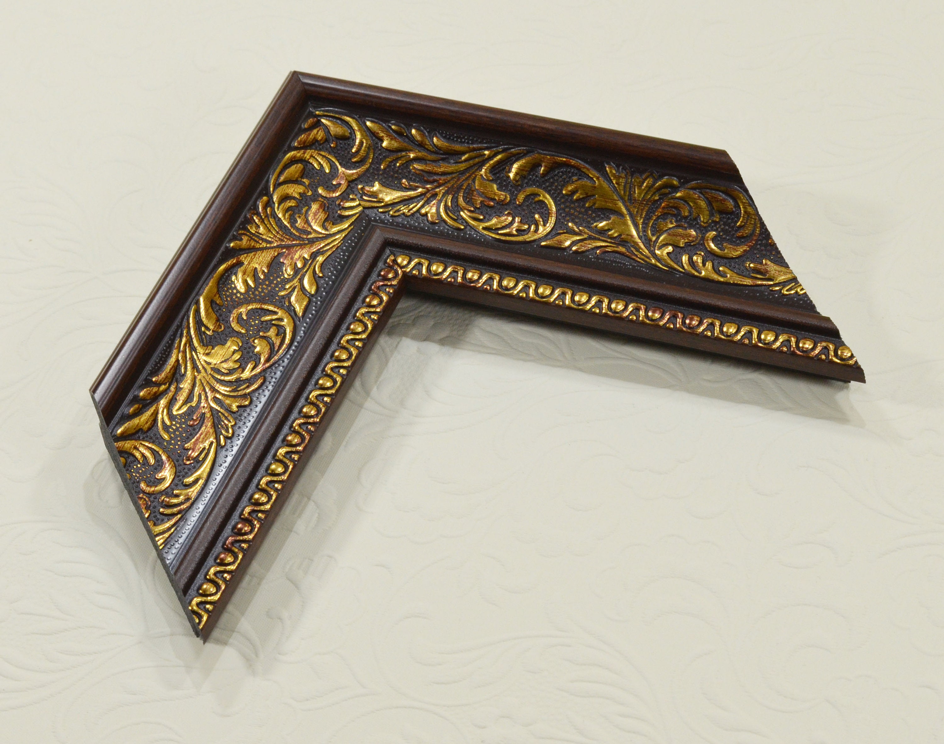 Picture Frame Classic Brown and Gold 2.2 Inches Wide. | Etsy