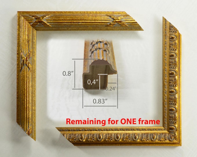 8x8 Inch Gold Square Frame Simple Cottage-style Rounded Bead Profile ...