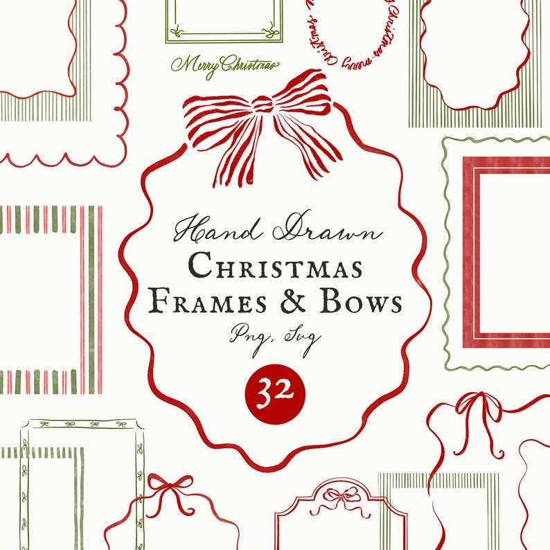 Christmas Frames, Whimsical Holiday Borders, Christmas Clipart for ...
